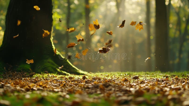 Autumn Serenade Leaves Dancing in the Light through the Forest Canopy ...