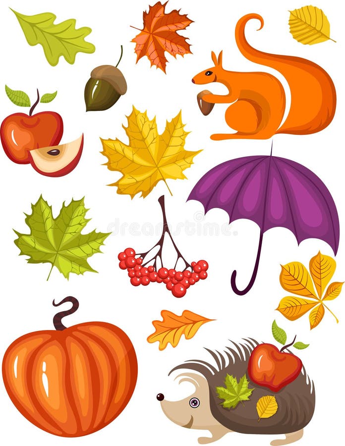 Set of Items that Represent Autumn Stock Vector - Illustration of food ...