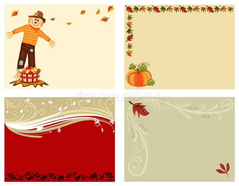 Autumn Greeting Card with Leaves Border Stock Vector - Illustration of ...