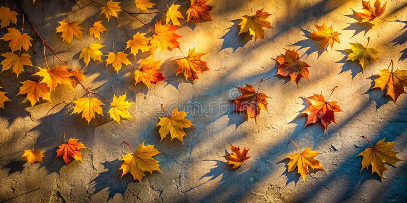 Autumn Shadow of Maple Tree Leaves Stock Illustration - Illustration of ...