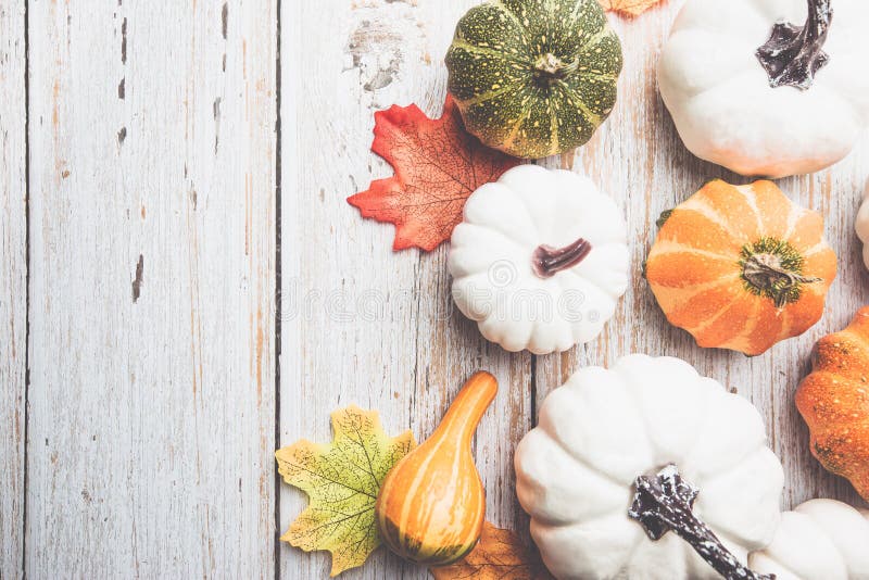 Autumn Side Border of Leaves and Black and White Buffalo Plaid Pumpkins ...