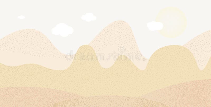 Autumn Simple Background. Naive Grain Textured Landscape. Vector Hand ...