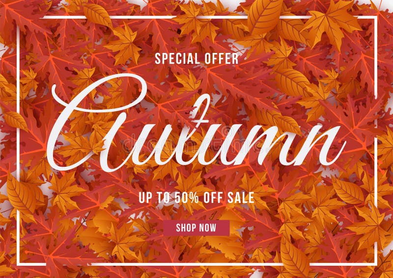 Autumn Special Offer Leaves Sale Banners or Party Invitation Background ...