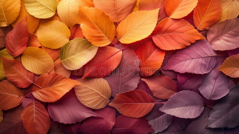 Autumn Spectrum: a Stunning Array of Colorful Fall Leaves in Close-Up ...