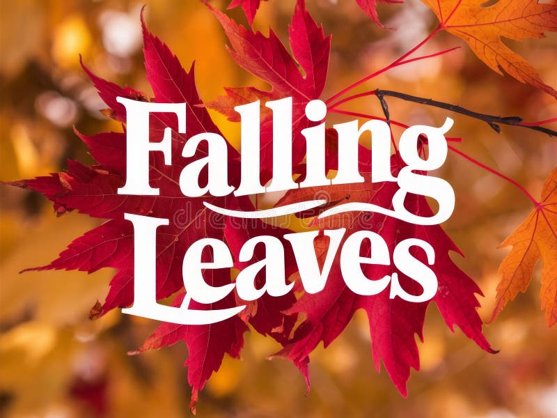 Autumn Splendor: Falling Leaves Amid Vibrant Maple Tree Colors Stock ...