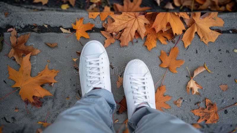 Autumn Steps on Concrete stock photo. Image of sidewalk - 321701818