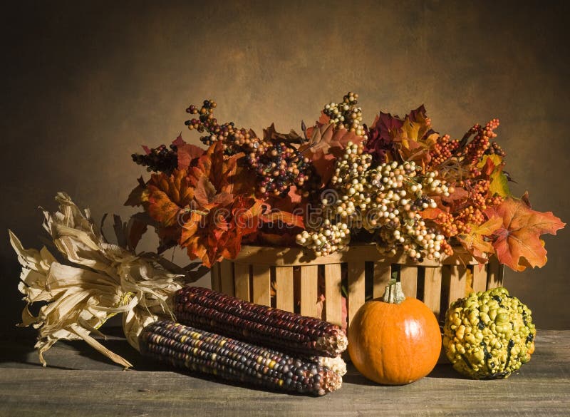 Autumn Still Life with Pumpkins and Flowers Stock Image - Image of ...