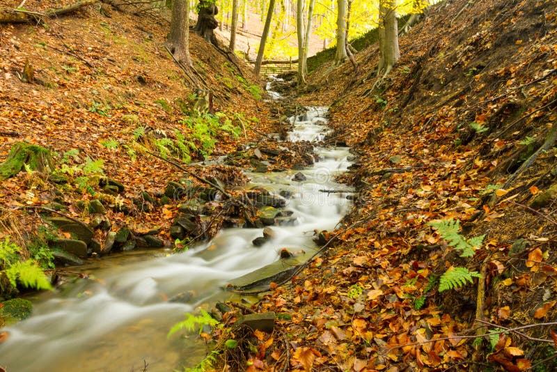 Winding Stream through the Hills Stock Image - Image of scene, mountain ...