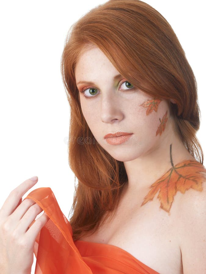 Autumn style face-art stock image. Image of attractive - 7437837