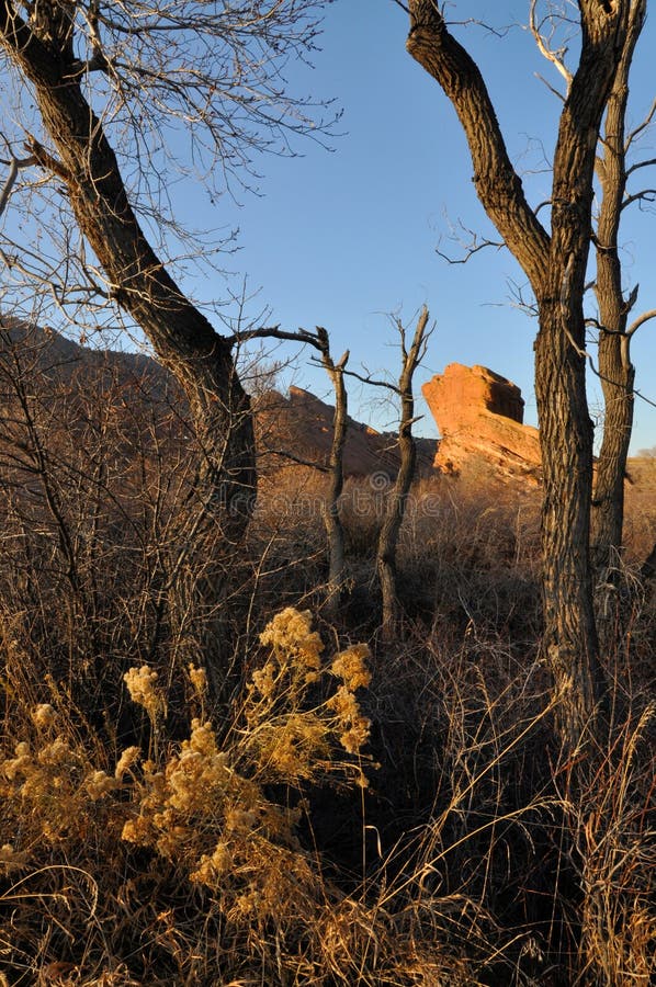 Autumn Sun Setting at Red Rocks Park Stock Photo - Image of formation ...