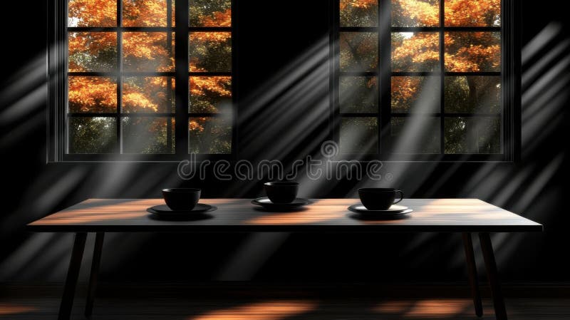 Autumn Sunbeams, Three Cups Stock Photo - Image of three, sunlight ...