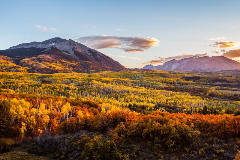 Autumn Sunset stock photo. Image of autumn, aspen, landscape - 27177086