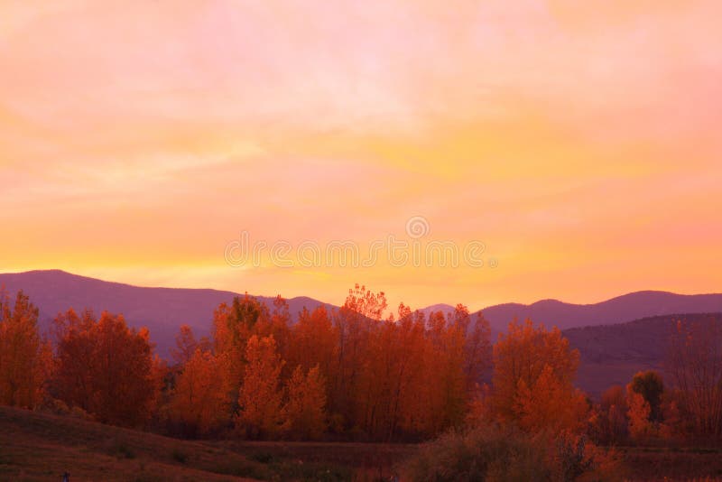 Autumn Sunset stock photo. Image of nature, mountains - 6805352