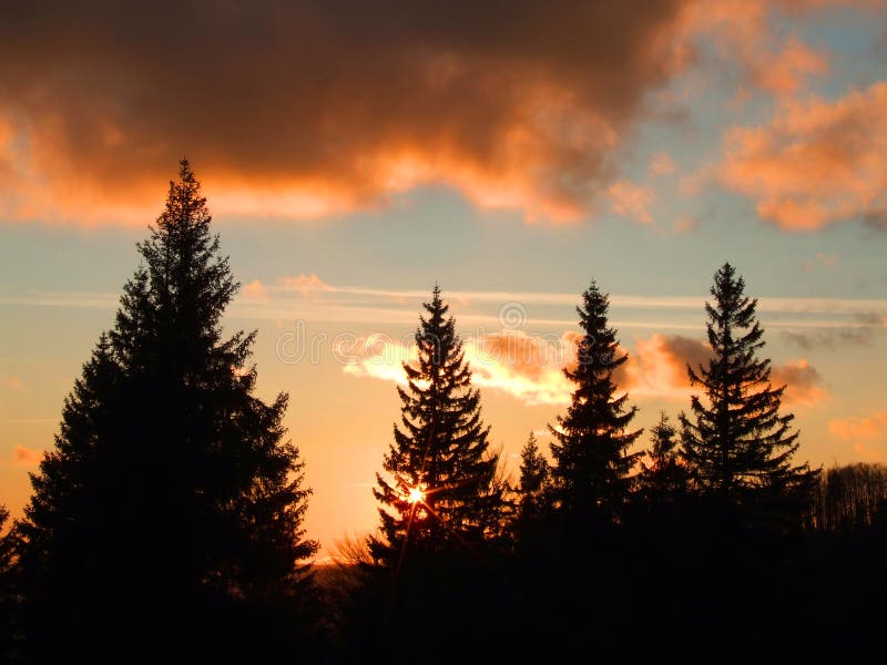 Sunset Lake Michigan stock photo. Image of blues, trees - 72085080