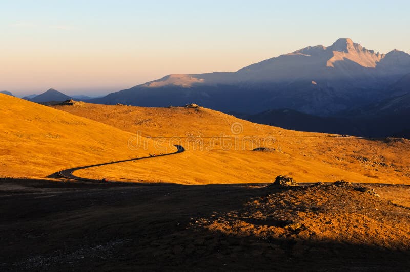 Autumn Sunset an Der Spur Ridge Road Stockbild - Bild von leute ...