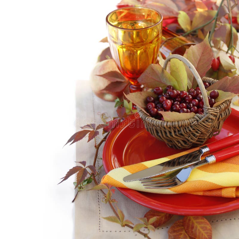 Autumn table setting stock image. Image of festive, autumn - 21709293
