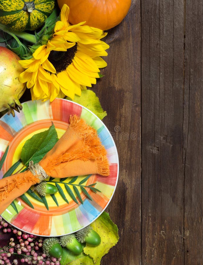 Autumn table setting stock photo. Image of background - 45395016