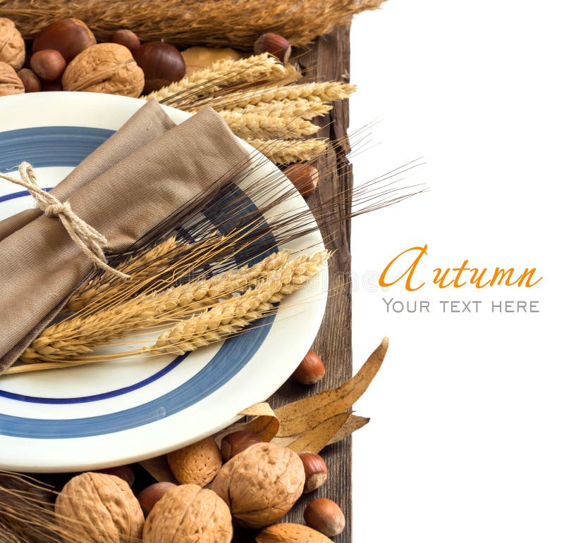Autumn table setting stock photo. Image of background - 45395016