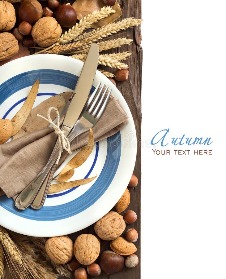 Autumn table setting stock photo. Image of harvest, decoration - 45296178