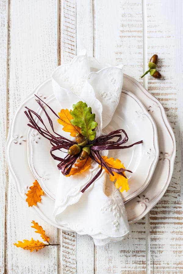 Autumn table setting stock photo. Image of setting, acorn - 42699852