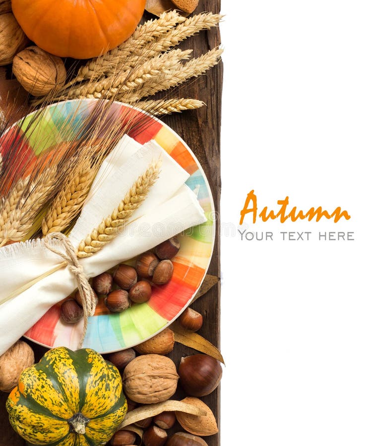 Autumn table setting stock photo. Image of background - 45395016