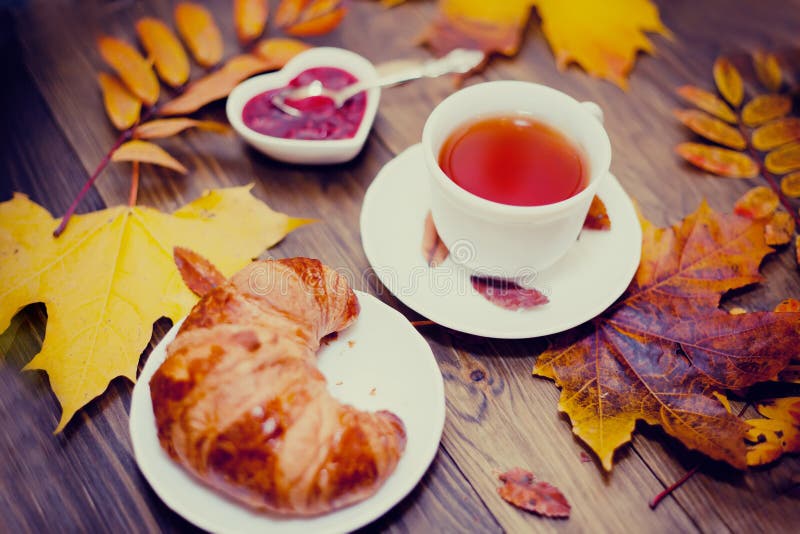 Autumn tea time stock image. Image of decoration, brown - 61301339