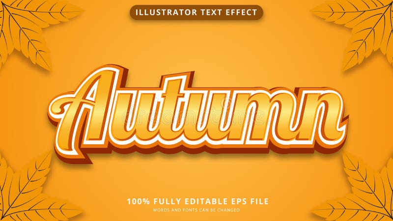 Autumn Text Effect Editable Eps File Stock Vector - Illustration of ...