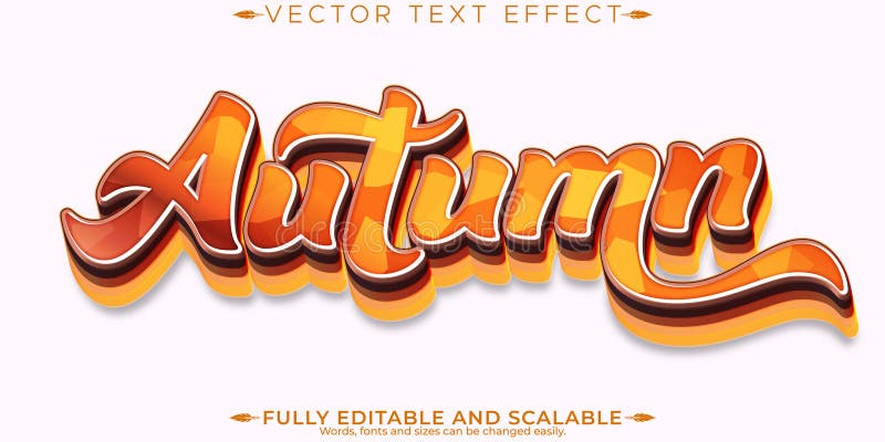 Autumn Text Effect, Editable Season and Leaf Text Style Stock Vector ...