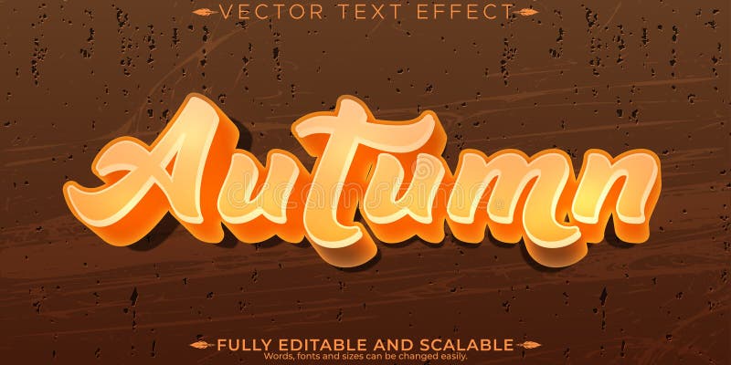 Autumn Text Effect, Editable Season and Leaf Text Style Stock Vector ...