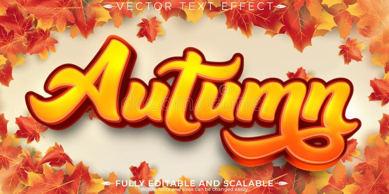 Autumn Text Effect, Editable Season and Leaf Text Style Stock Vector ...
