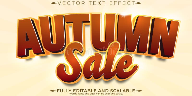 Autumn Text Effect, Editable Season and Leaf Text Style Stock Vector ...