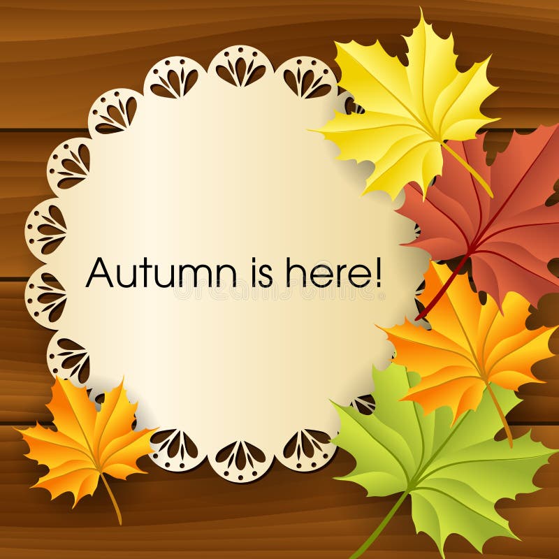 Autumn Text Frame with Leaves Stock Vector - Illustration of message ...