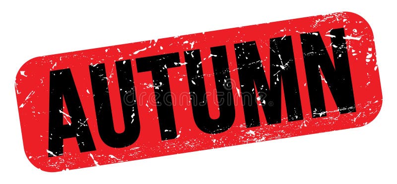 AUTUMN Text Written on Red Rectangle Stamp Stock Illustration ...