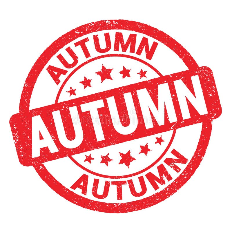 AUTUMN Text Written on Red Rectangle Stamp Stock Illustration ...