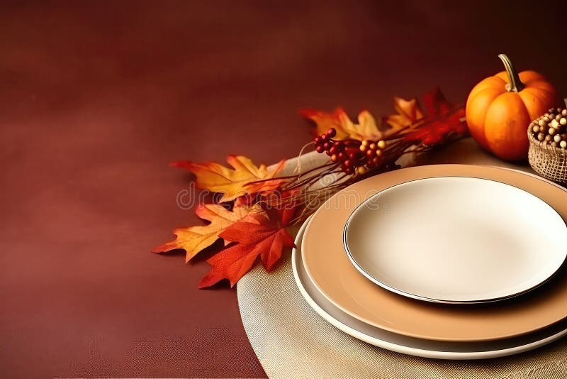 Autumn Thanksgiving Colorful Setting Background Stock Illustration ...