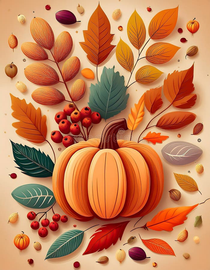 Autumn Thanksgiving Elements Set - Simple Flat Style Autumn Symbols ... Autumn Thanksgiving Elements Set - Simple Flat Style Autumn Symbols ...