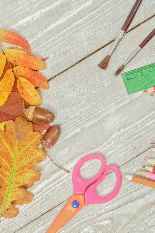 Autumn Theme and Creativity. Stock Photo - Image of school, artist ...