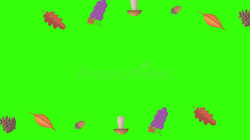 Autumn Theme Design Elements Animation, Graphic Source on Green Screen ...