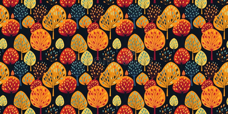 Autumn Theme Seamless Pattern Design Stock Illustration - Illustration ...