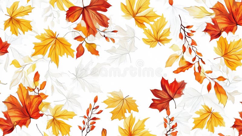 Autumn-themed Wallpaper with Maple Leaves Stock Image - Image of leaves ...