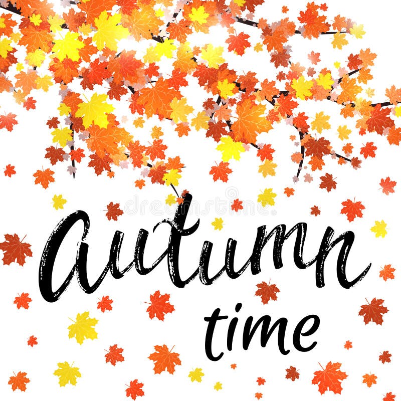 Autumn Time Banner. Seasonal Fall Poster. Stock Vector - Illustration ... Autumn Time Banner. Seasonal Fall Poster. Stock Vector - Illustration ...