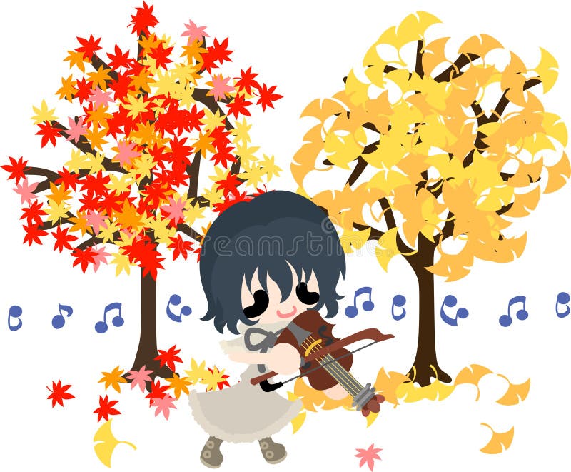 An autumn time stock vector. Illustration of little, colored - 79245629
