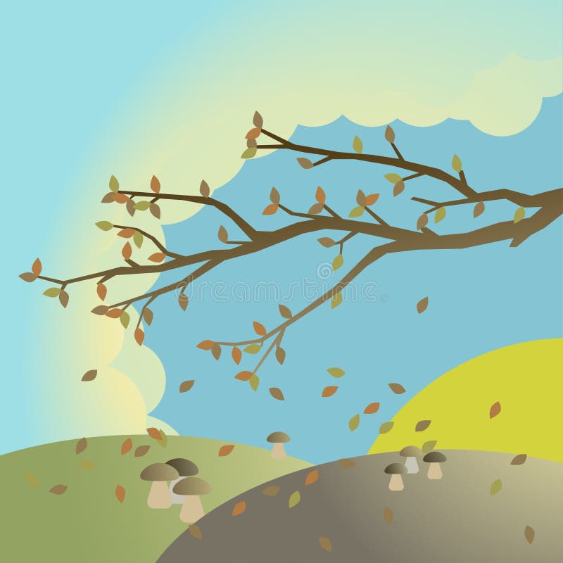 Autumn Time of the Year. Bright Illustration of the Autumn Season ...