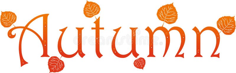 Autumn Title with Leaves and Drops Stock Vector - Illustration of ...