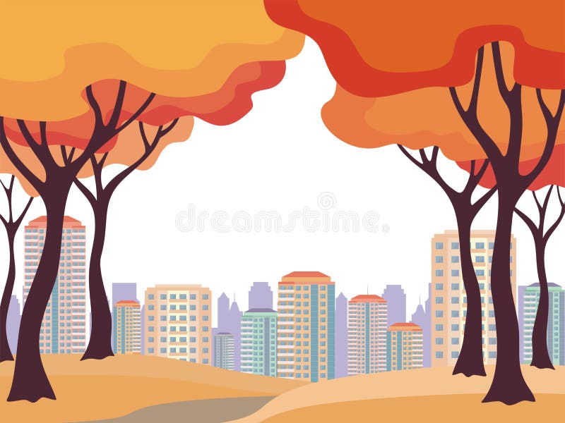 Autumn town background stock vector. Illustration of city - 100699737