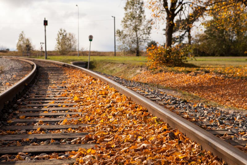 Autumn track stock image. Image of seasonal, steel, fall - 27400147