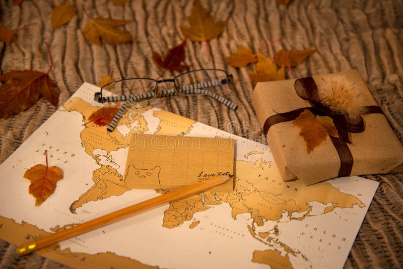 Autumn Travel Gift. Autumn Mood. Travel Map. Gift for the Road. a Gift ...