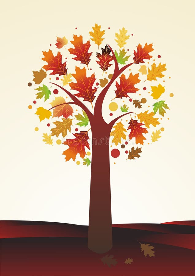 Tree Illustration & Medallion Stock Vector - Illustration of autumn ...