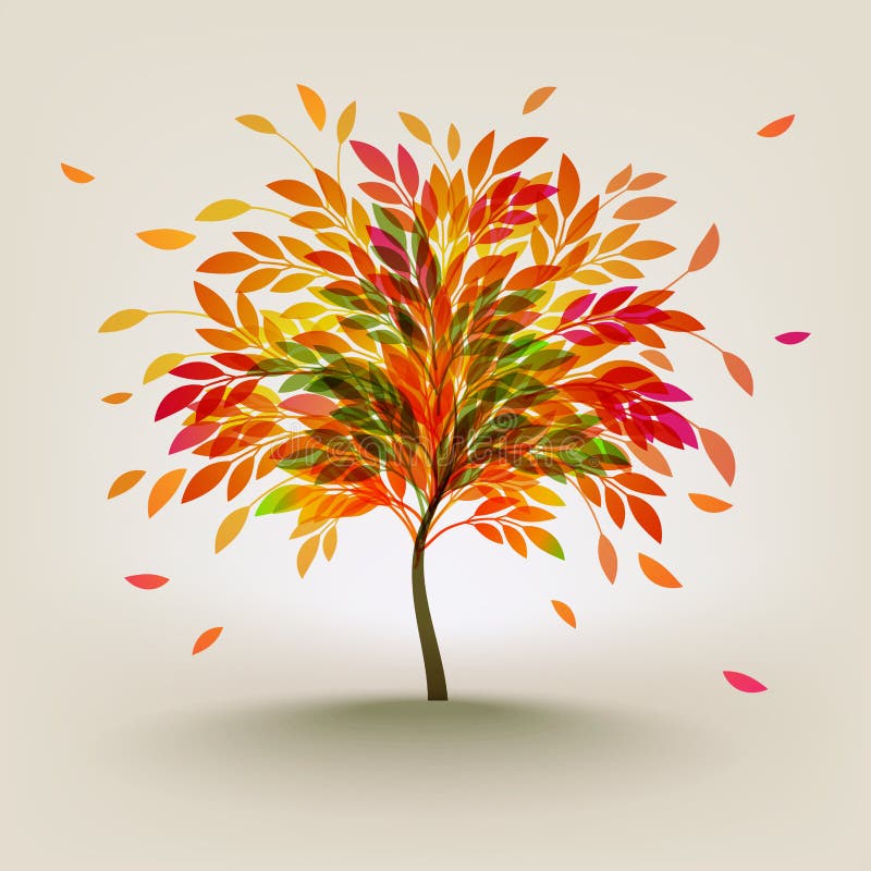 Autumn tree silhouette stock vector. Illustration of silhouette - 33983004