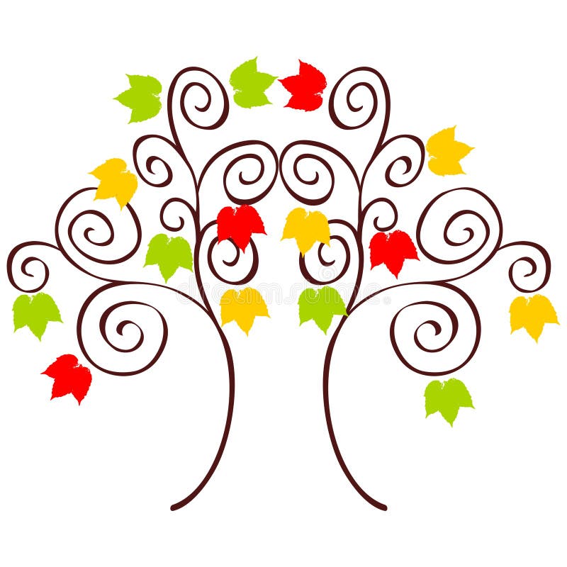 Abstract autumn tree stock vector. Illustration of drawn - 8150751